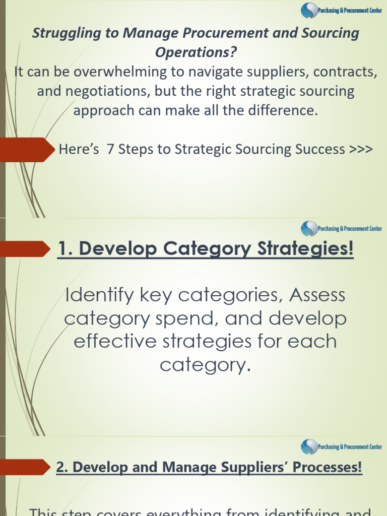 7 Step Strategic Sourcing Process 1678744888 | PDF
