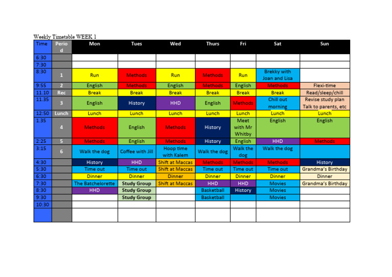 EXAMPLE Weekly Planner | PDF | Language Arts & Discipline | Foreign ...