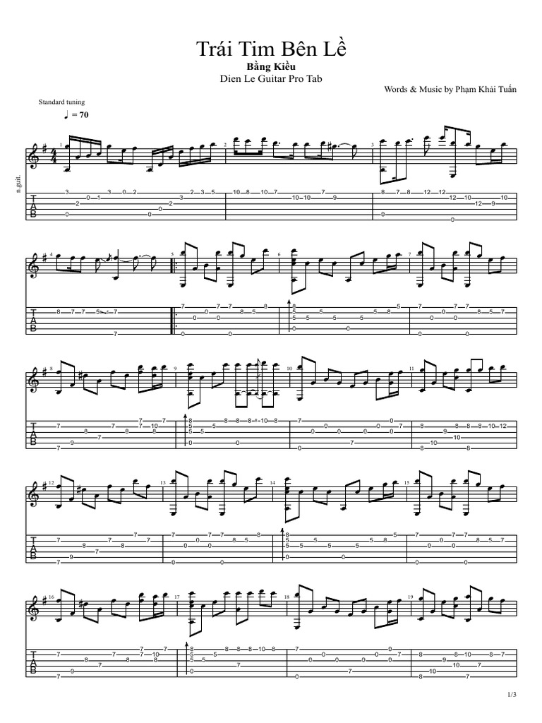 Trái Tim Bên Lề - Guitar Tabs | Download Free PDF | Guitar Family ...