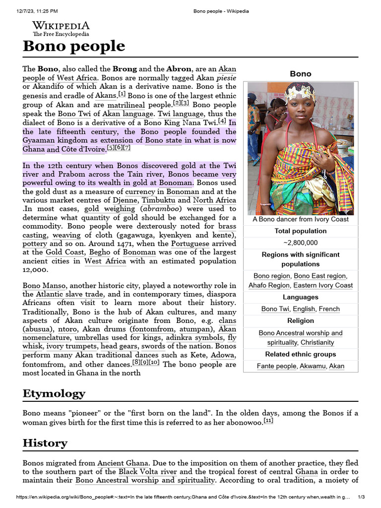 Bono People | PDF | Ghana