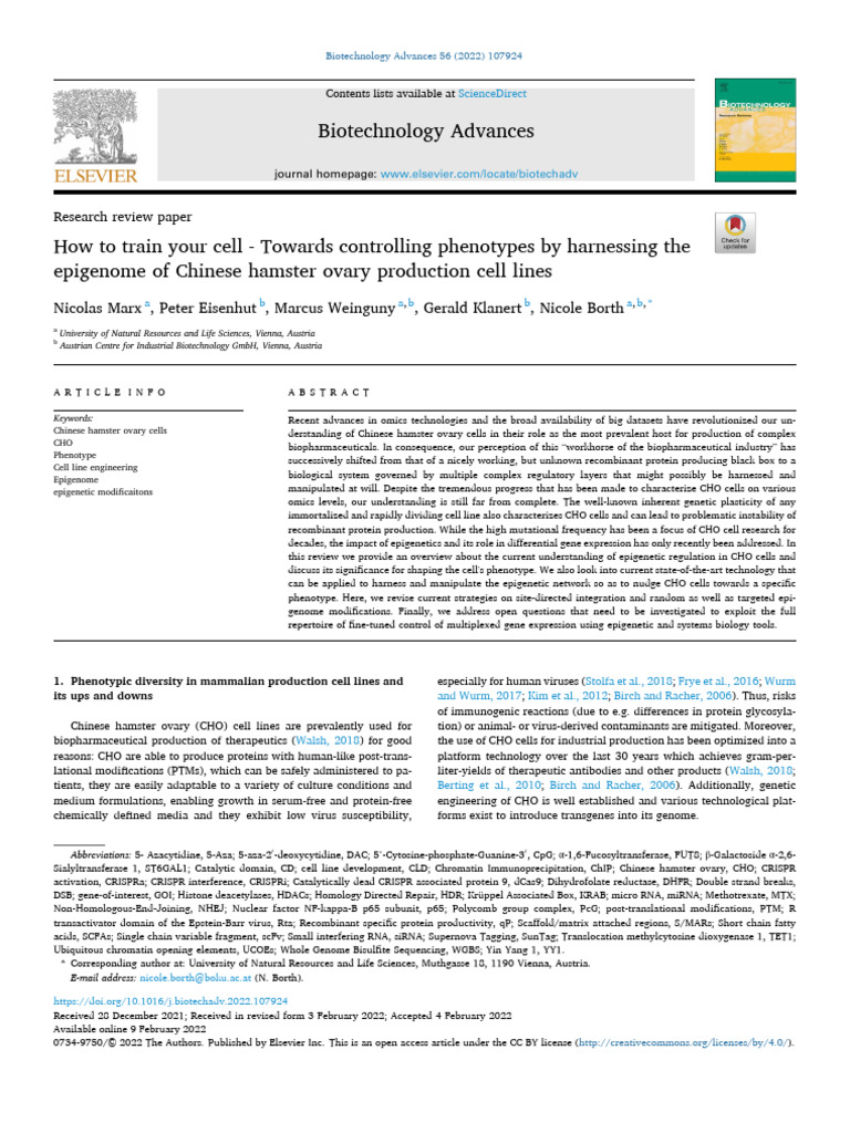 How to train your cell - Towards controlling phenotypes by harnessing ... How to train your cell - Towards controlling phenotypes by harnessing ...