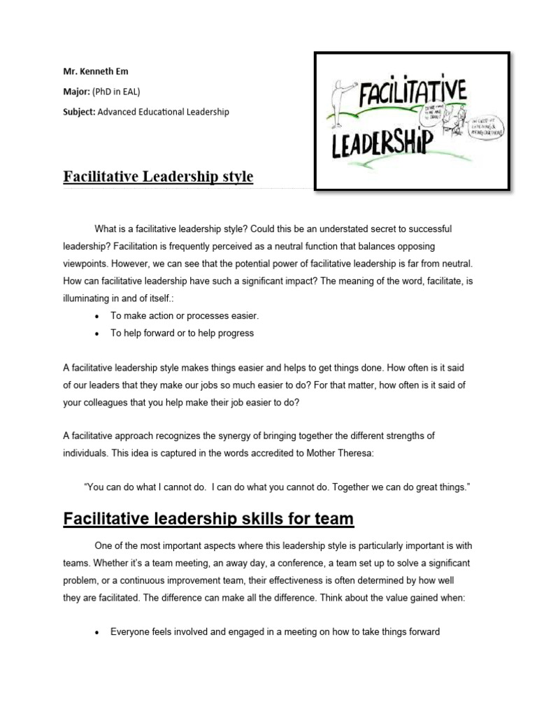 Facilitative Leadership | PDF | Leadership | Knowledge