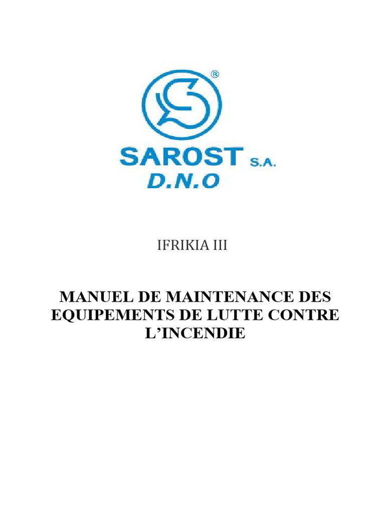 Maintenance des Équipements Incendie IFRIKIA III | PDF | Pompier | Soupape