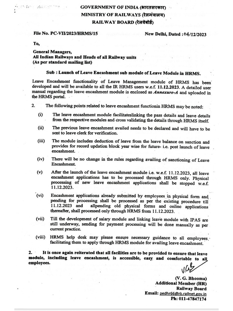 Leave Encashment Through Hrms | PDF