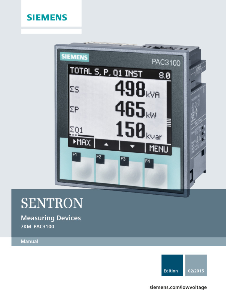 Sentron Pac3100 Manual en 03 en-US | PDF | Power Supply | Ac Power