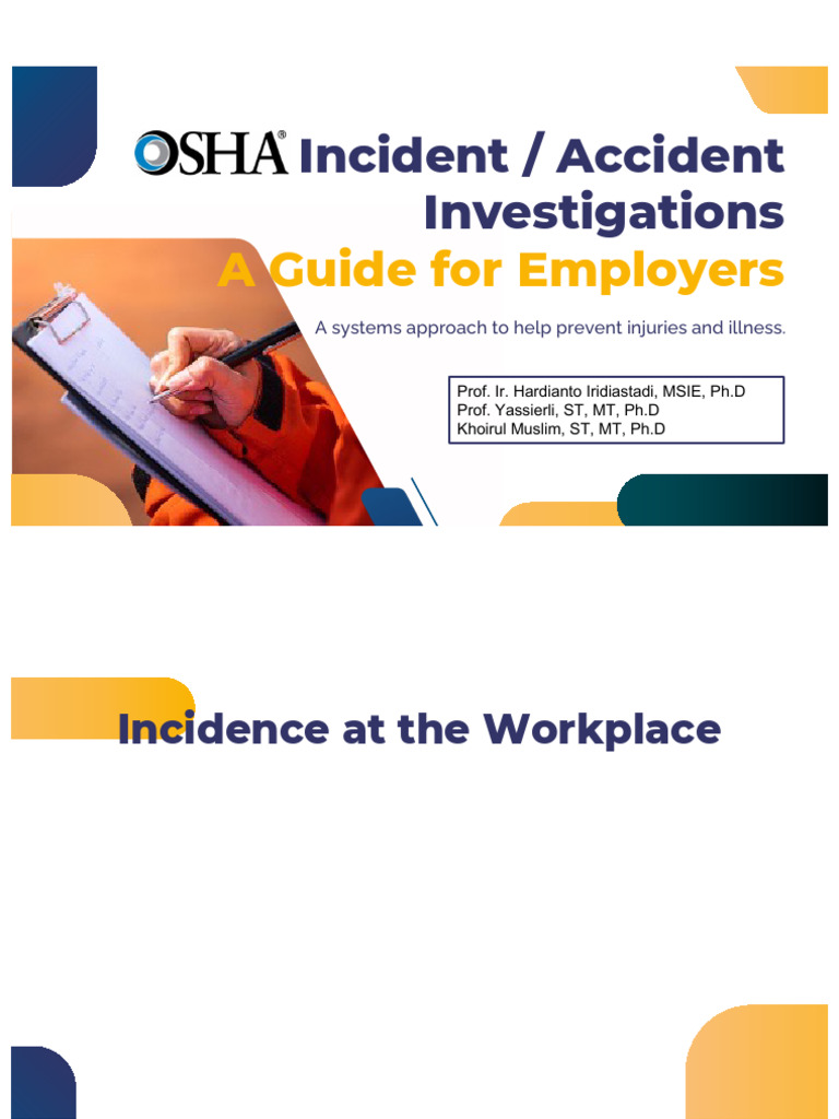 Incident Investigation | Download Free PDF | Occupational Safety And ...
