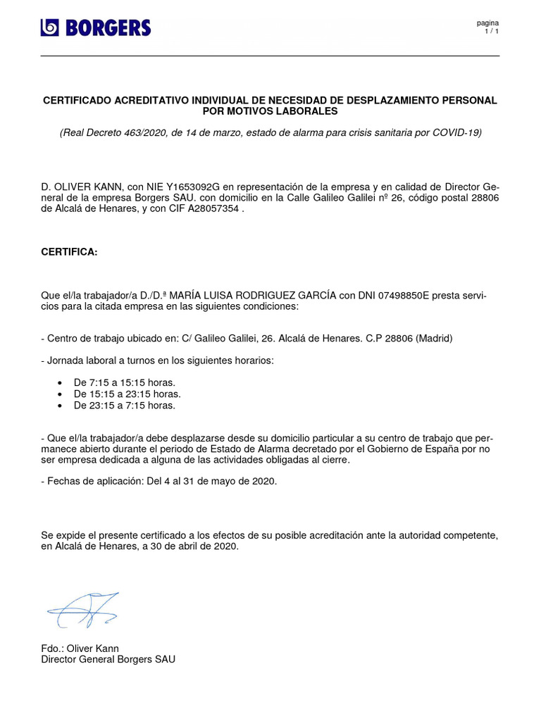 Certificado Marisa Pdf