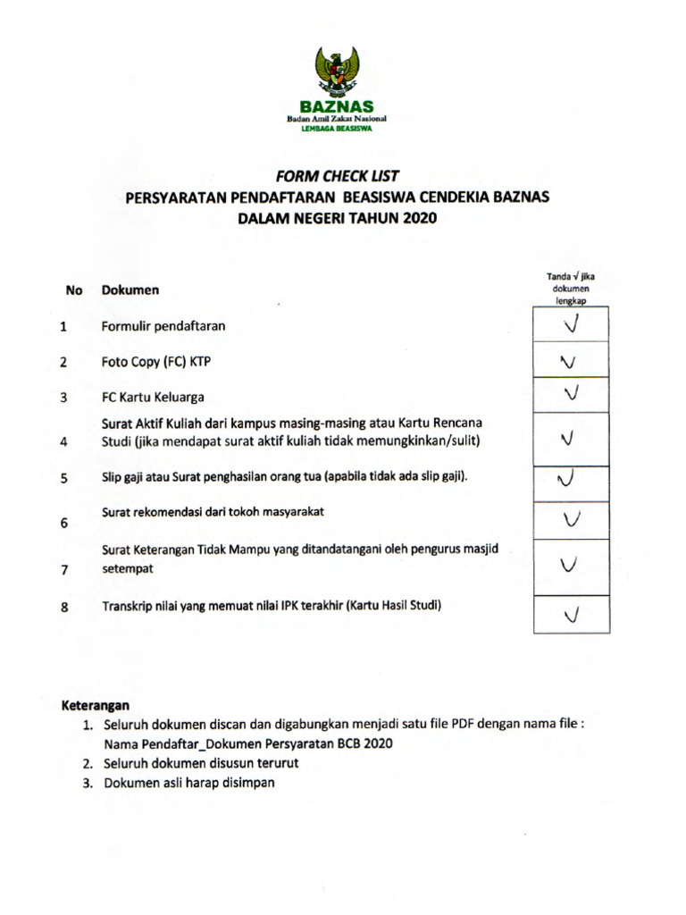 Rindi Putriyani - Dokumen Persyaratan BCB 2020 | PDF