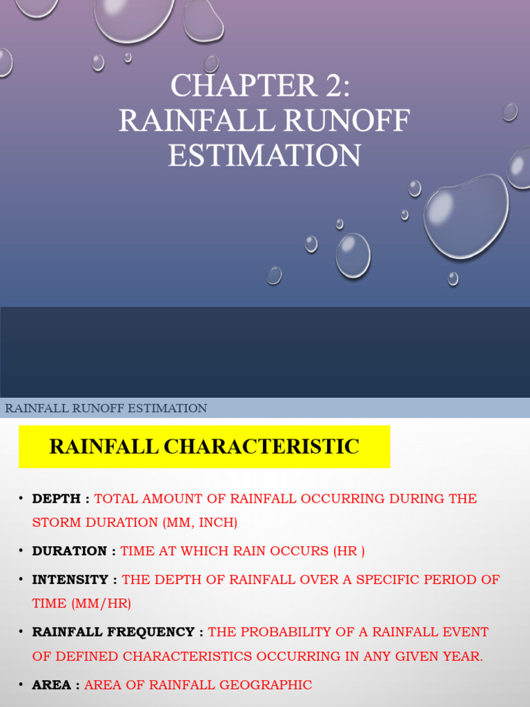 Chapter 2 Rainfall Runoff Estimation Slide | PDF | Teaching Methods & Materials