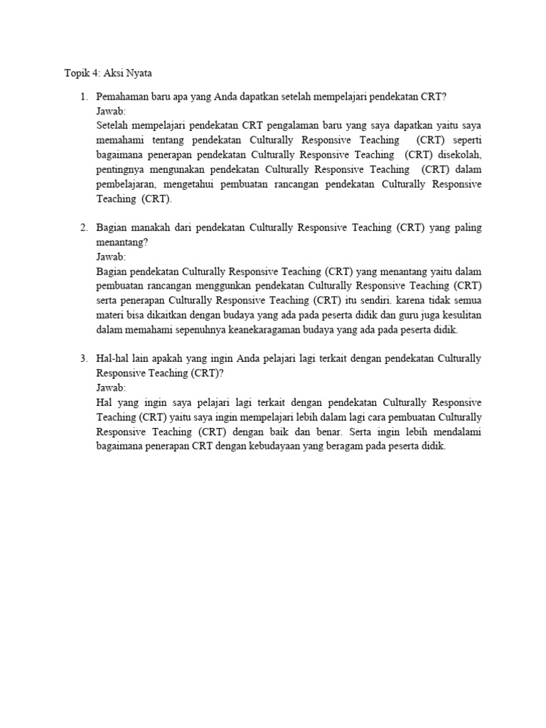 Topik 4 (Aksi Nyata) | PDF