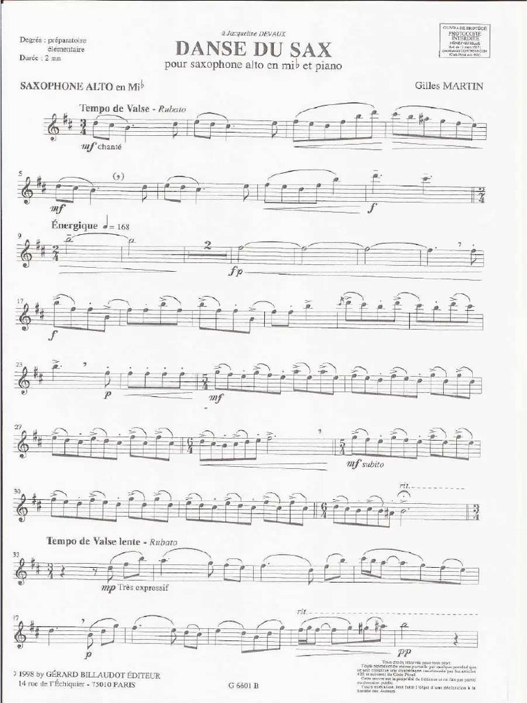 G. Martin - Danse Du Sax | PDF