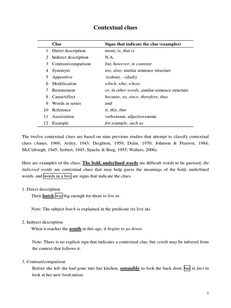 Vocabulary Tests GCT Contextual Clues | PDF | Language Arts & Discipline