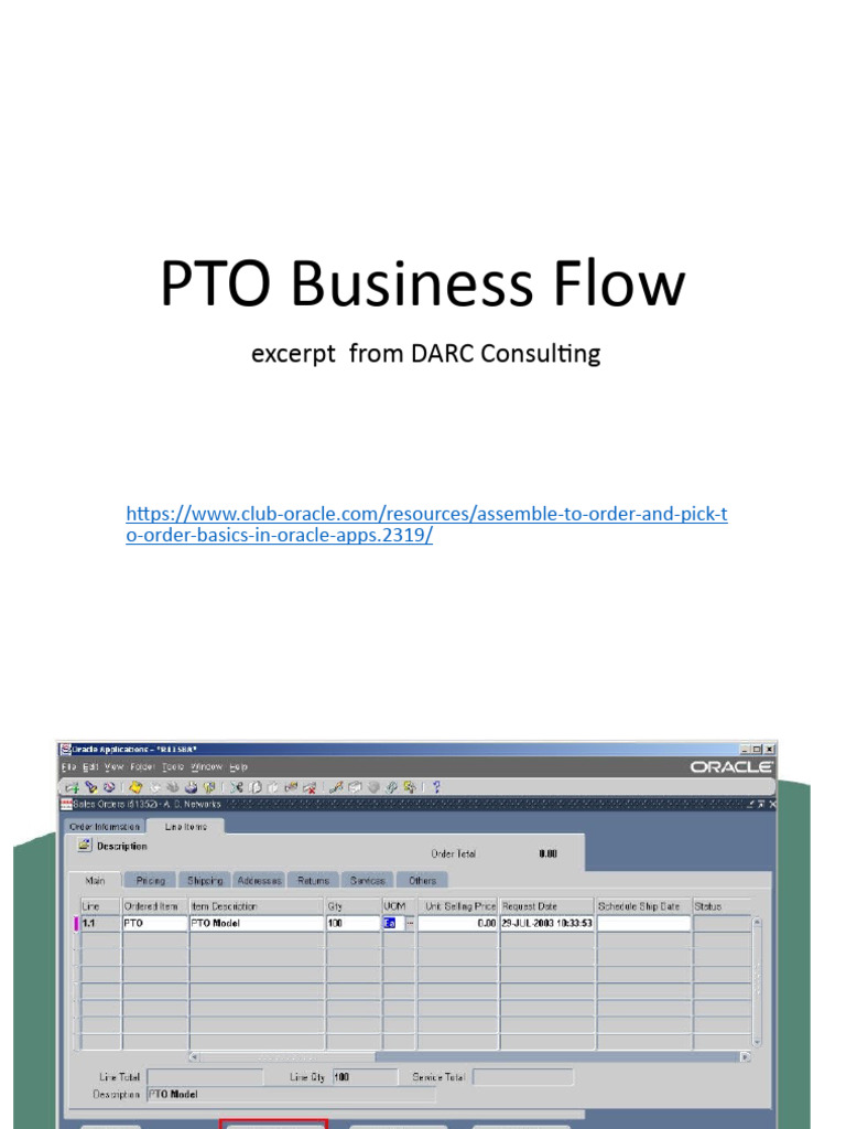 Oracle EBS - PTO Operating Flow Excerpted From DARC Consulting ...