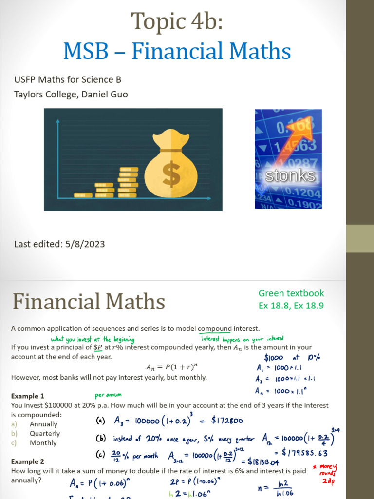 Topic 4b- MSB Financial Maths | PDF