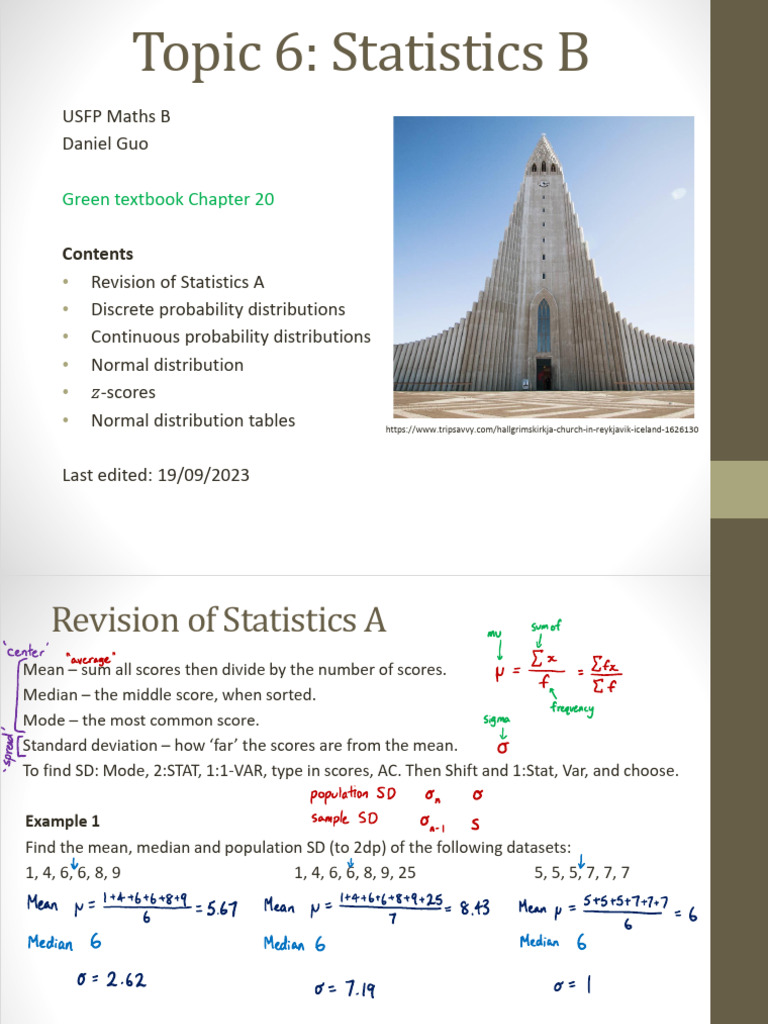Topic 6 - Statistics B | PDF