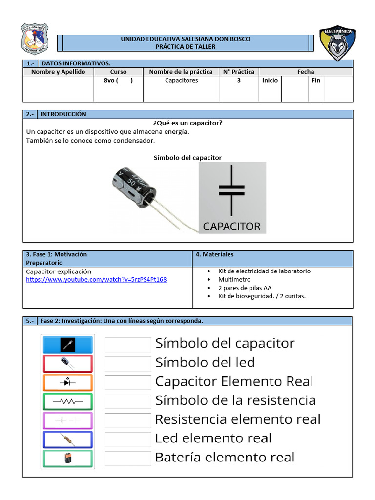 Practica1 T2 Capacitores | PDF | Condensador | Ciencia de los Materiales