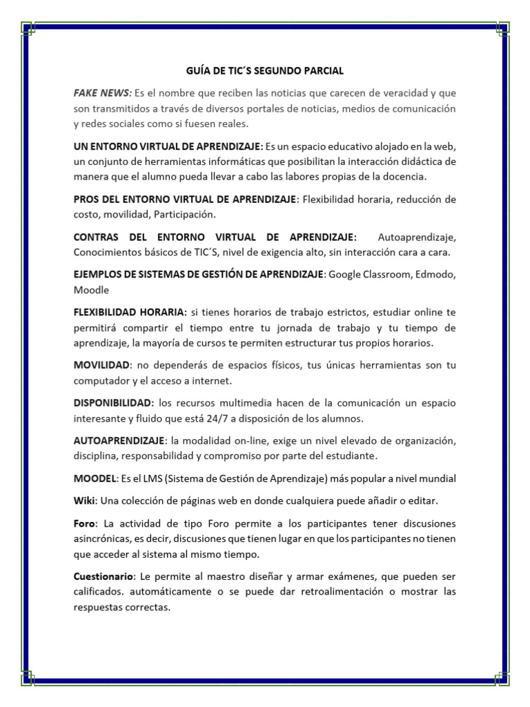 GUÍA DE TIC 2do Parcial | PDF