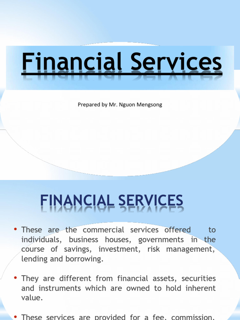 Overview of Financial Services Offered | PDF | Securities (Finance ...