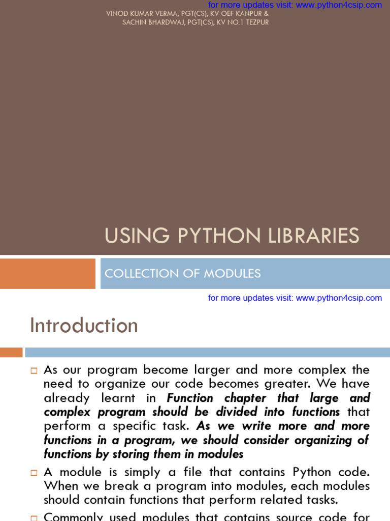 Using Python Libraries | PDF Using Python Libraries | PDF