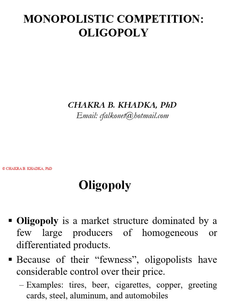 UNIT V IV - Oligopoly | PDF