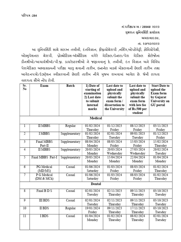 Medical Paramedical Exam Form Circular From January 2024 To June 2024 ...