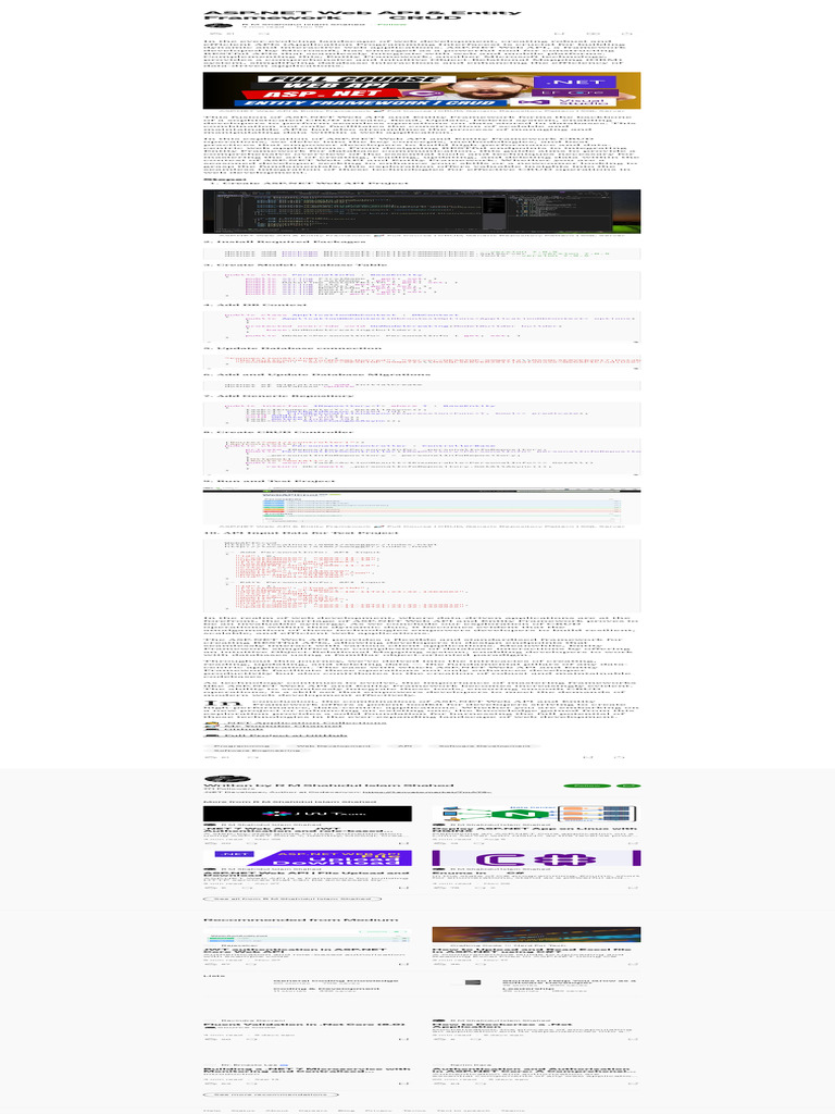 Web API & Entity Framework ? CRUD - by R M Shahidul Islam Shahed - Nov, 2023 - Medium | PDF