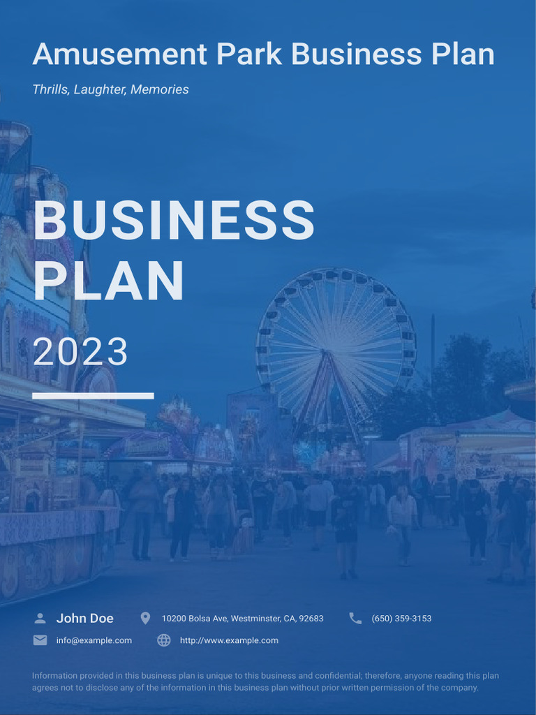 Amusement Park Business Plan 2023 | PDF | Marketing | Sales