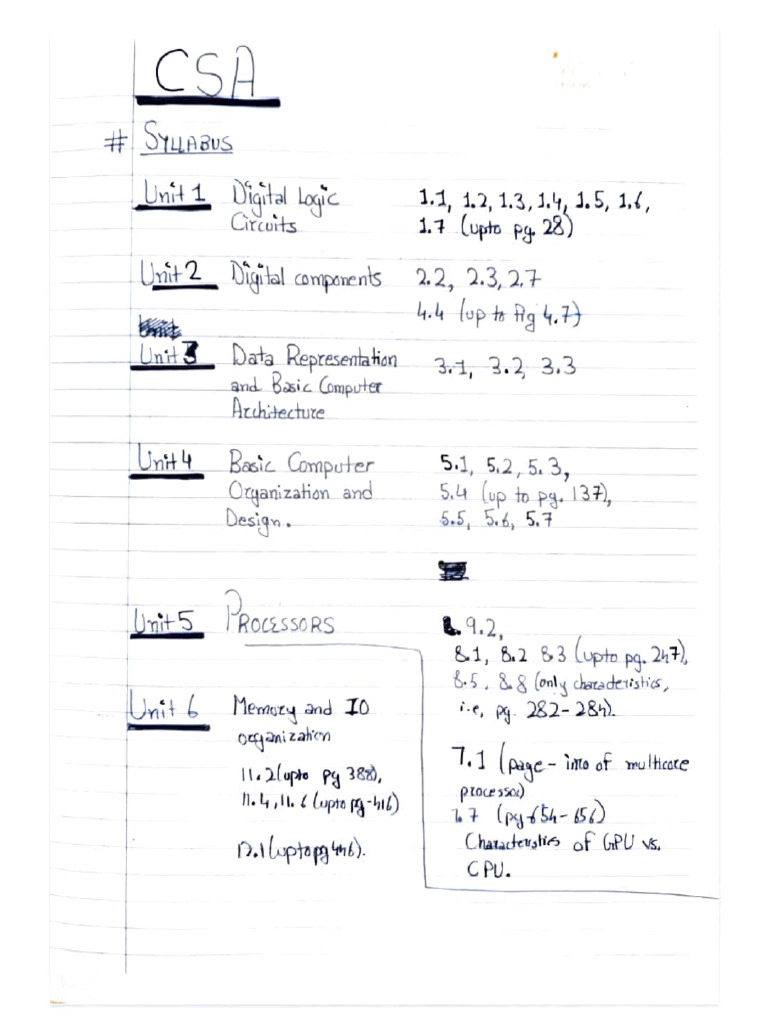 Computer System Architecture Notes | PDF