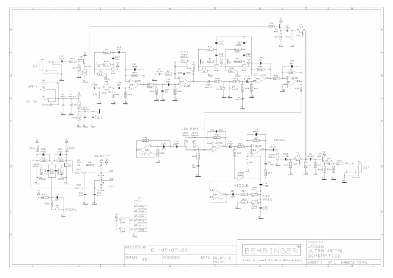 Behringer UM 300 Schematic | PDF
