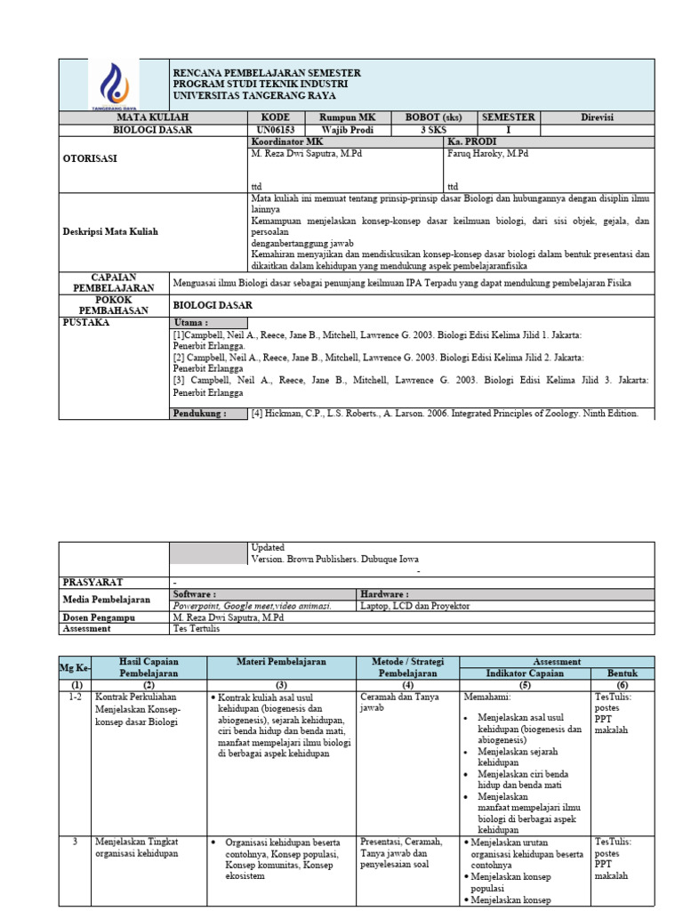 RPS Biologi Dasar | PDF