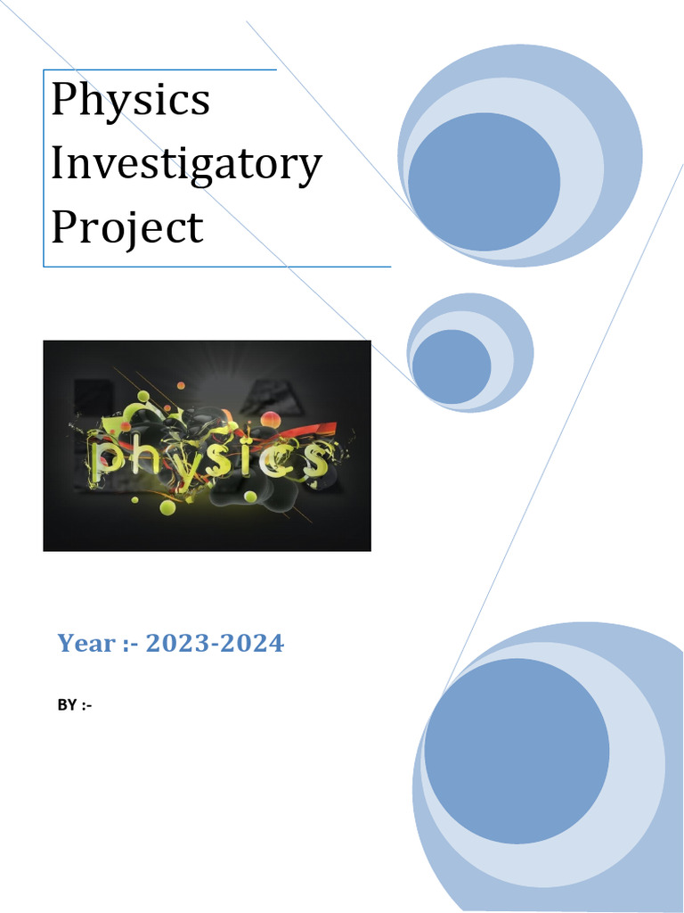 Physics Investigatory Project Coverpage, Certificate, Aknowledge | PDF