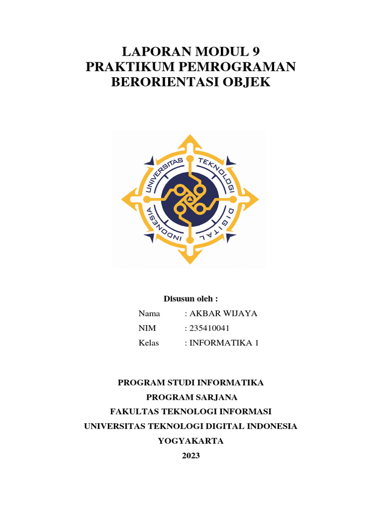 Laporan Praktikum Pemrograman Berorientasi Objek 9 | PDF