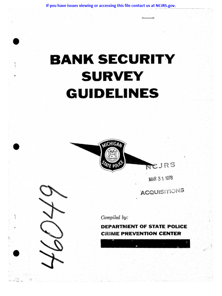 Bank Security Survey Guidelines | PDF | Banks | Police