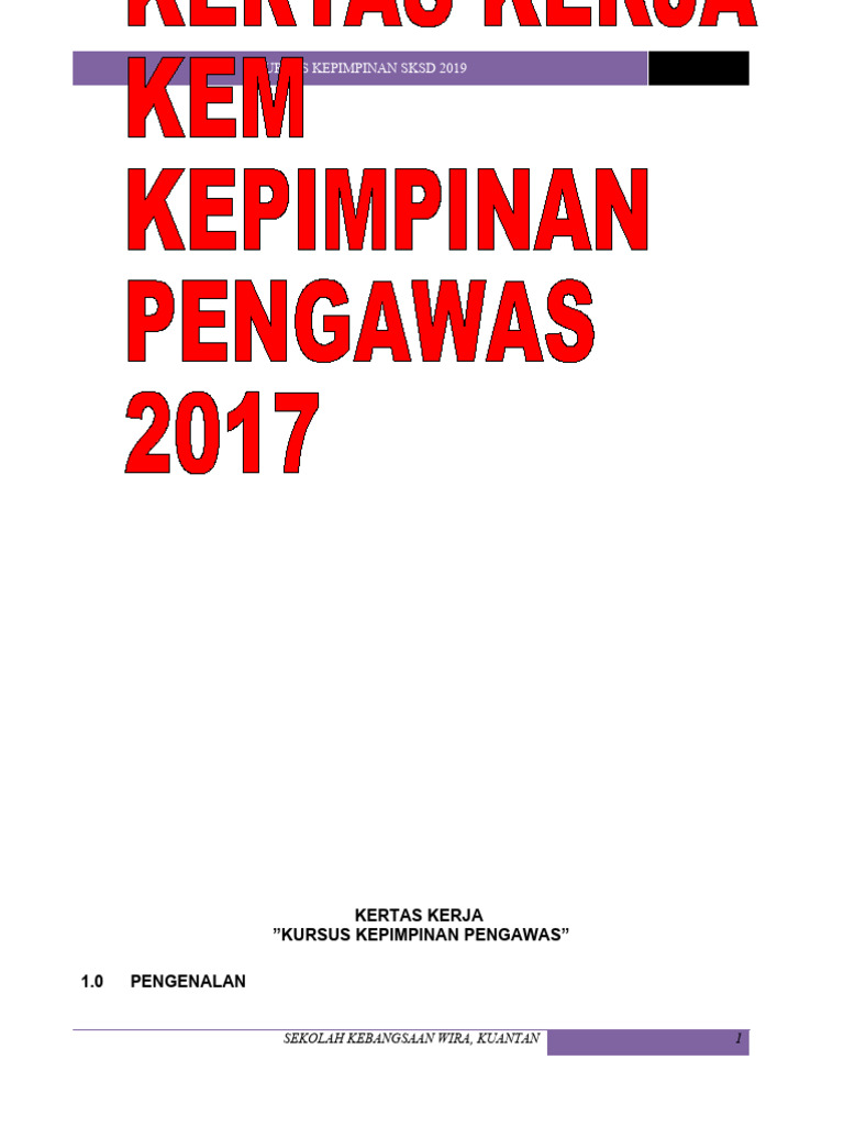 Kertas Kerja Kursus Kepimpinan | PDF