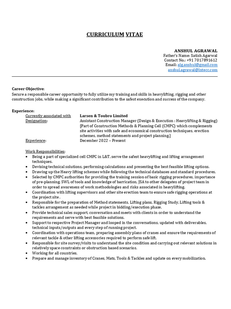 Anshul CV | PDF