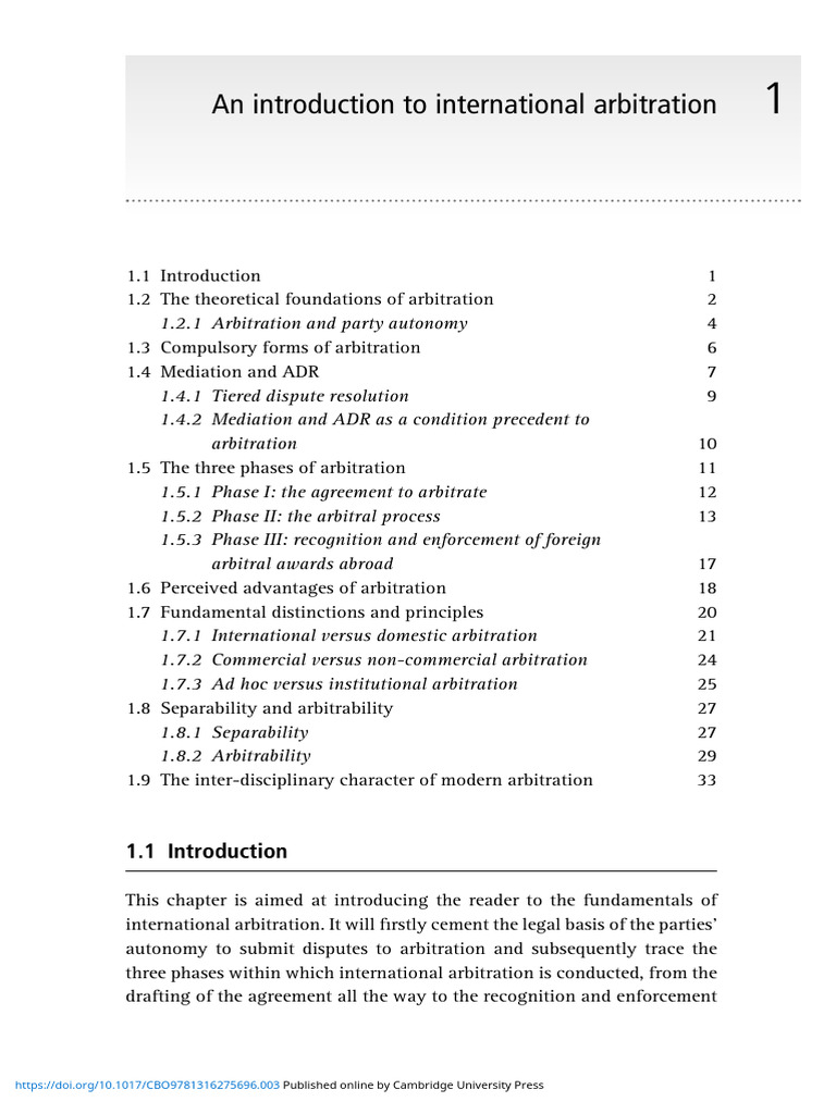 An Introduction To International Arbitration | PDF