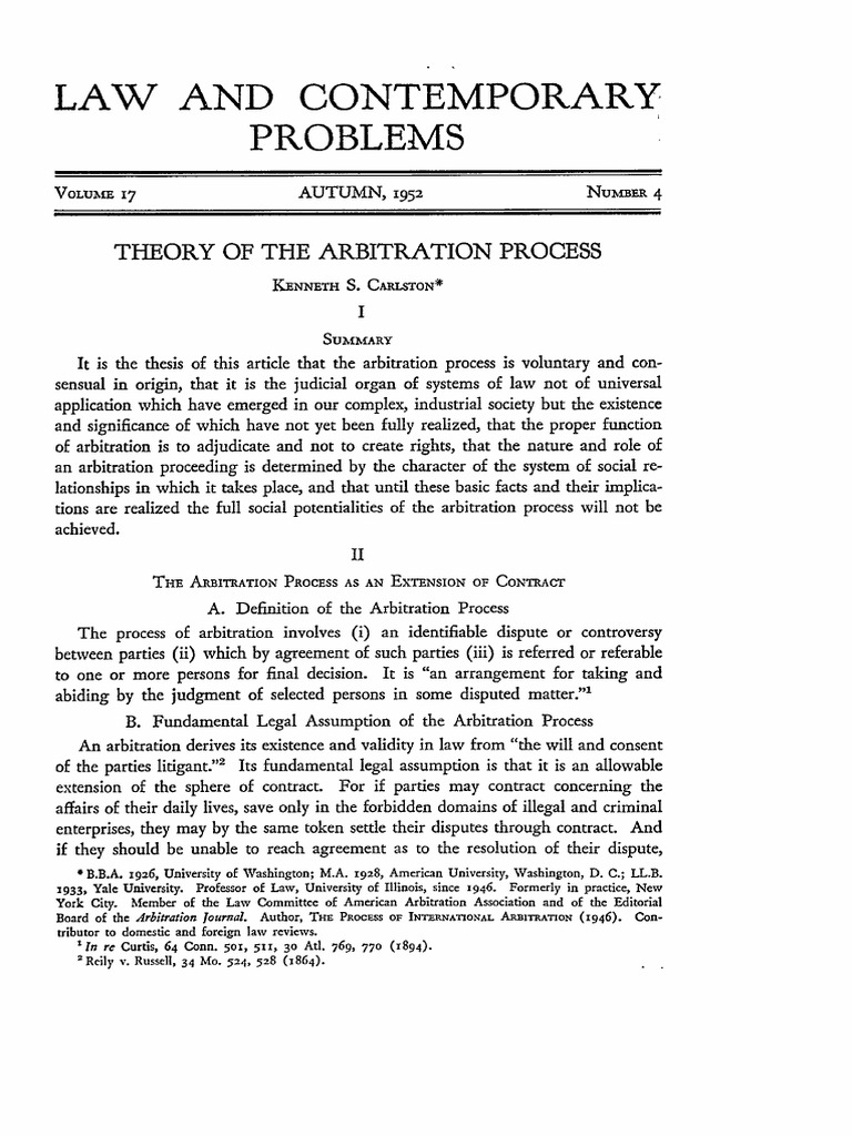 Theory of The Arbitration Process | PDF