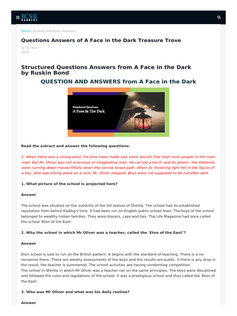 Face in The Dark | PDF