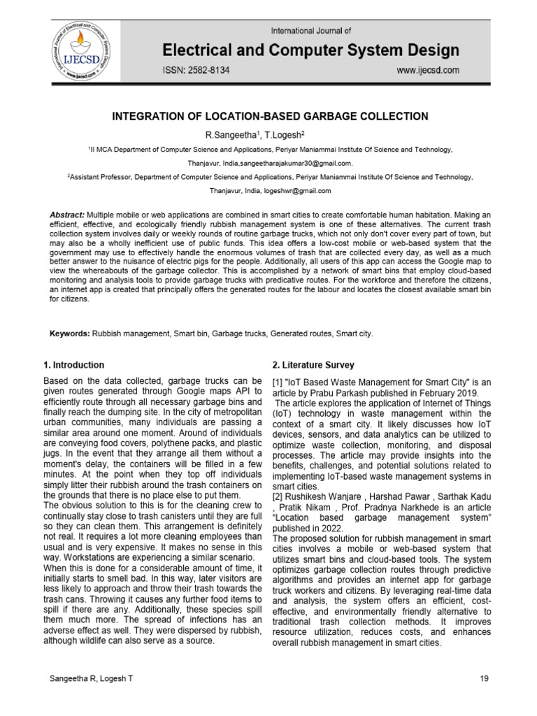Location-Based Garbage Collection System | PDF | Internet Of Things ...
