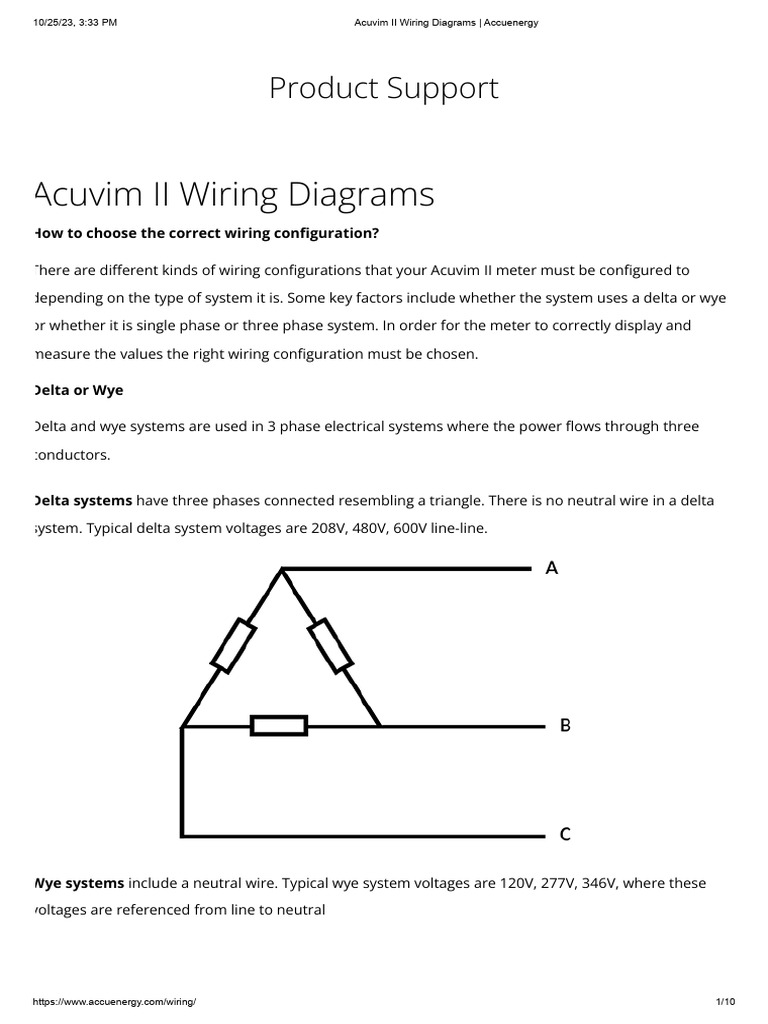 Acuvim II Wiring Diagrams - Accuenergy | PDF | Materials Science ...
