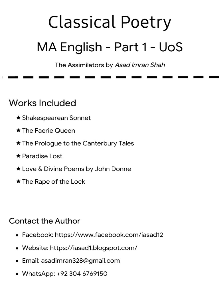 Classical Poetry | PDF | Classics