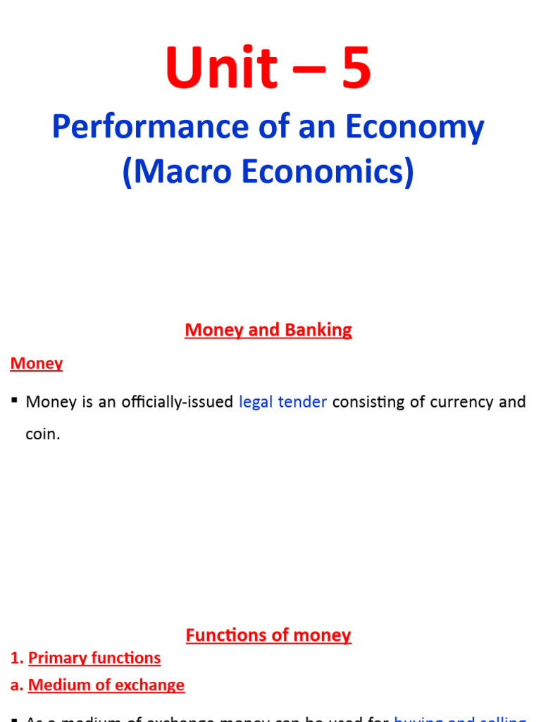 19O306 EE Unit - 5 Performance of An Economy | PDF | Money | Gross ...