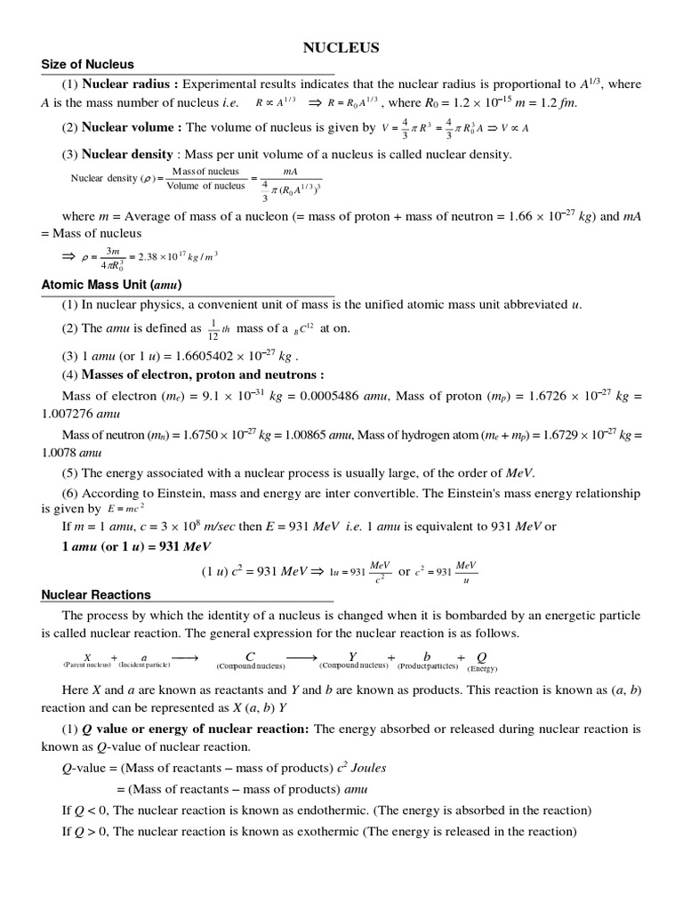 NUCLEUS | PDF | Atomic Nucleus | Nuclear Reaction