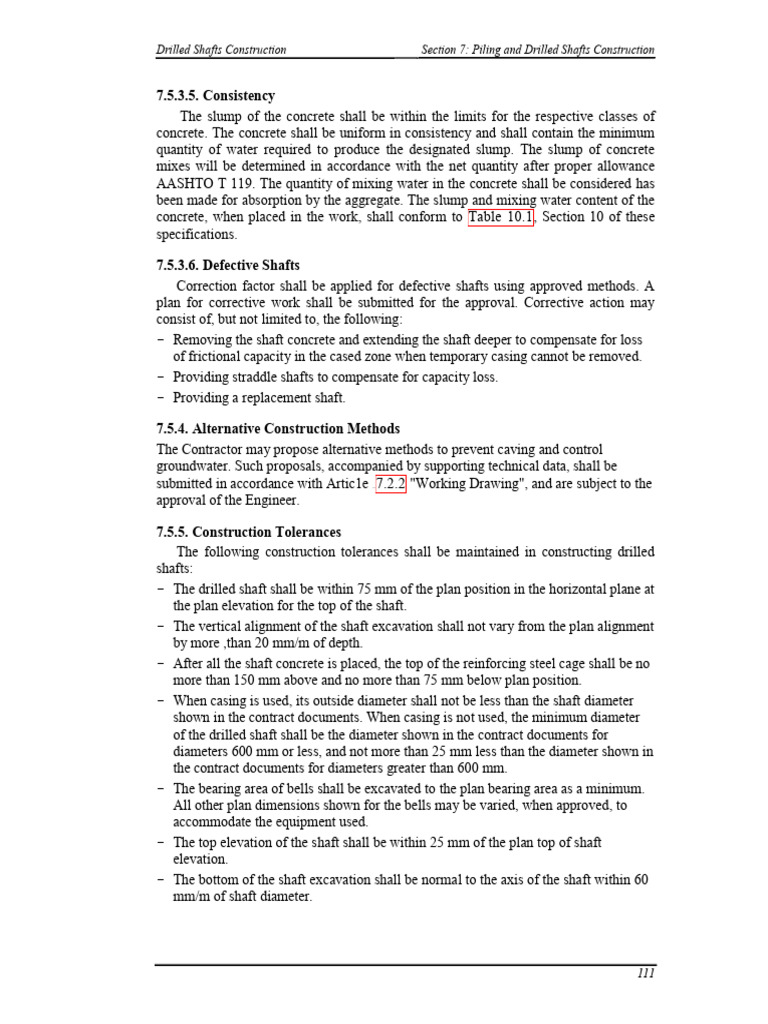 Pile Tolerence Momra | PDF | Deep Foundation | Concrete