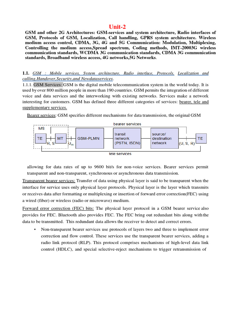 MC R20 - Unit-2 | PDF | General Packet Radio Service | Modulation