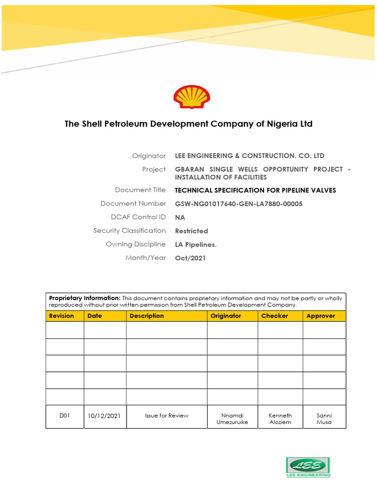 GSW-NG01017640-GEN-LA7880-00005 - Technical Specifications For Pipeline ...