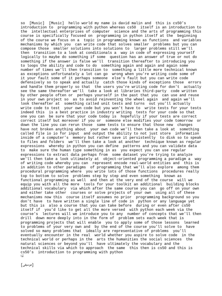 English Arabic Cs50p Introduction Downsub Com Pdf Computer Programming Computer 