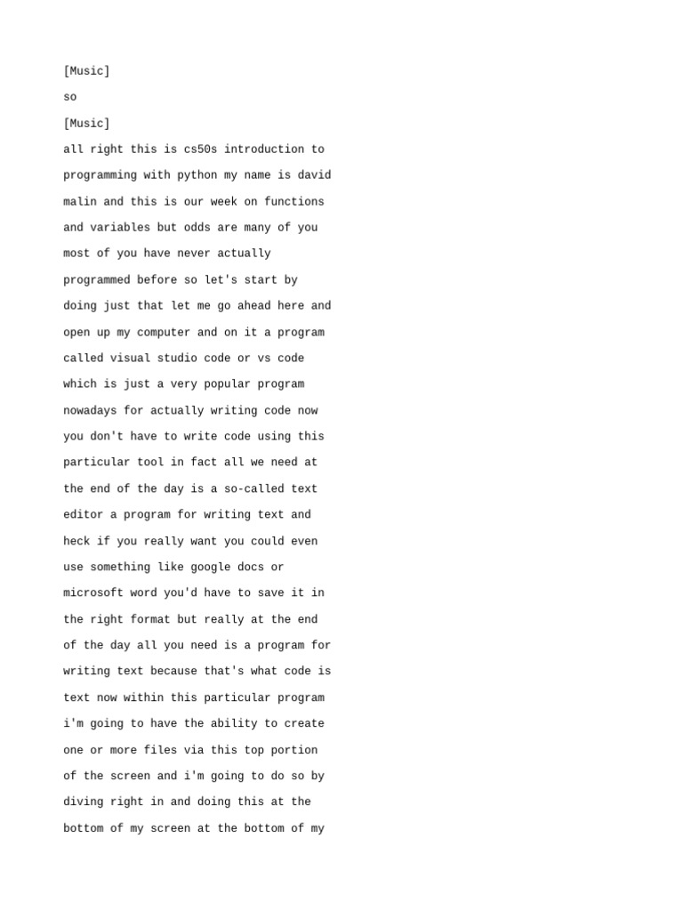 (English (Auto-Generated) ) CS50P - Lecture 0 - Functions, Variables (DownSub - Com) | Download ...