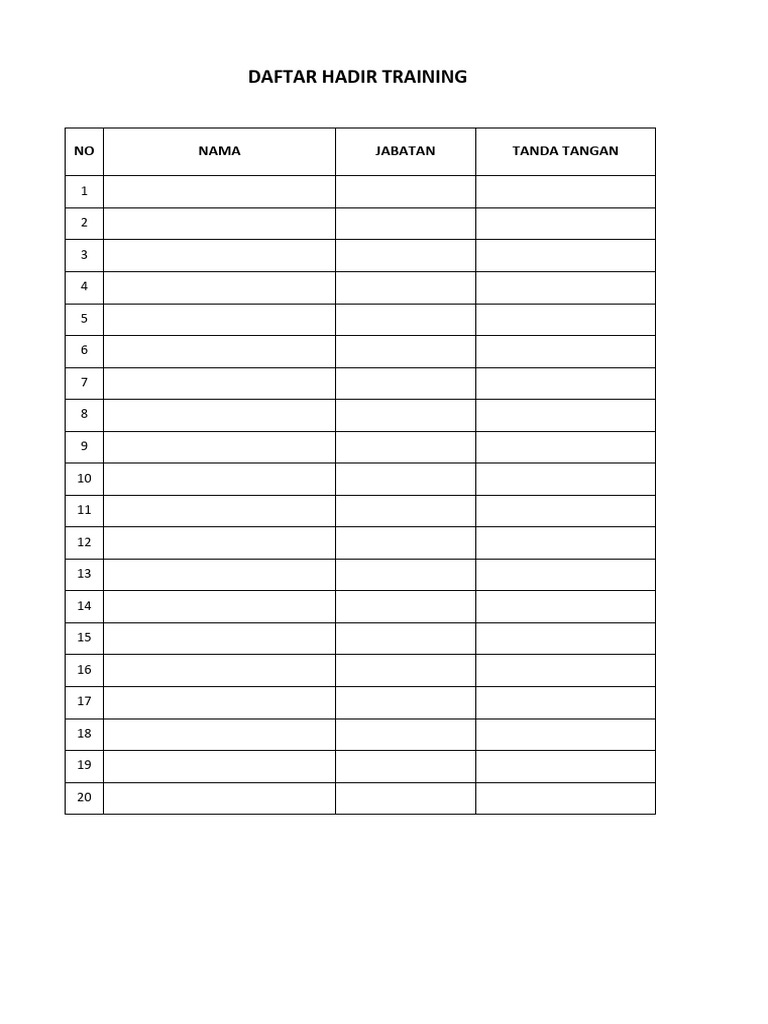Daftar Hadir | PDF
