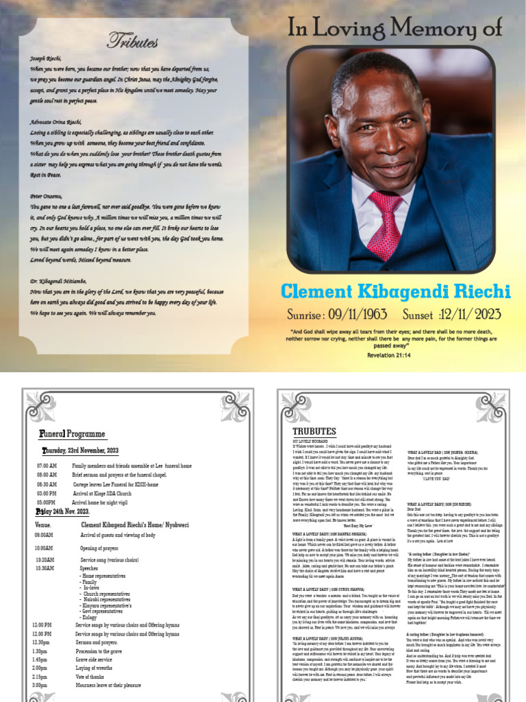 Clement Kibagendi Eulogy | PDF